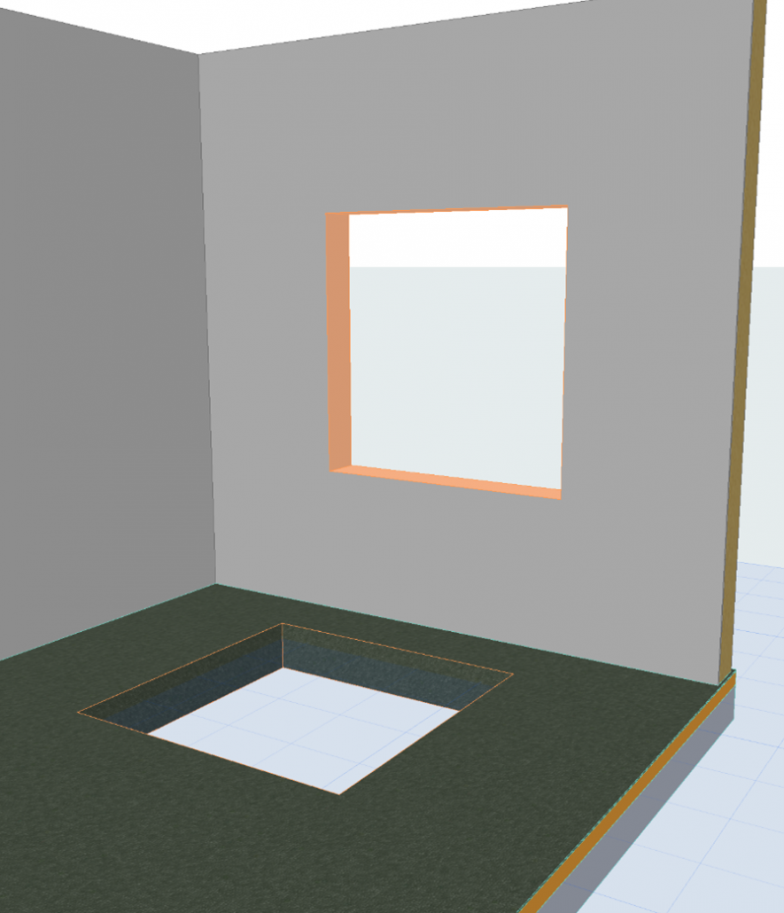 Outil Percement - Remplacements des surfaces - Archicad Docs